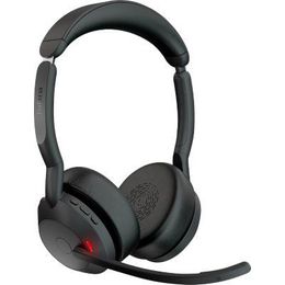 Headset Jabra Evolve2 55, Ladestation, Reichweite bis 30 m, bis 10 h, MS-Teams optimiert, Stereo, schwarz