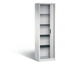 C + P Rollladenschrank Omnispace, 5 OH, abschlie&szlig;bar, B 600 x T 420 x H 1980 mm, Stahl/Kunststoff, lichtgrau