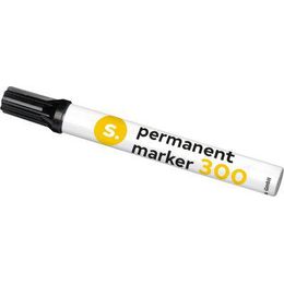 Permanentmarker S. 300, Rundspitze, Strichbreite 1,5-3 mm, wasserfest, offen lagerf&auml;hig, Aluminium & Kunststoff, schwarz, 1 St&uuml;ck