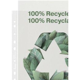 bene! Prospekth&uuml;llen Bene, A4, 11-fach Lochung, oben offen, Folienst&auml;rke 100 &micro;, 100 % Recycling-PP, transparent-klar, 50 St&uuml;ck