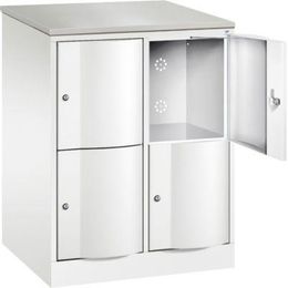 C+P Schlie&szlig;fachschrank Resisto, 2 Abteile, 4 F&auml;cher, B 772 x T 640 x H 1077 mm, Verkehrswei&szlig;