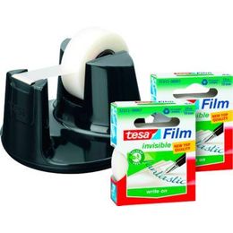 Tesafilm&reg; Tischabroller Easy Cut Compact + 3 Rollen Klebefilm matt-unsichtbar