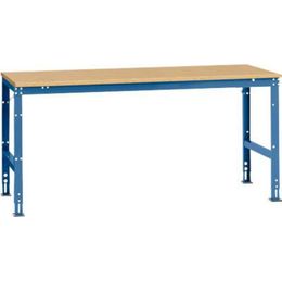 Manuflex Arbeitstisch UNIVERSAL Standard, 2000 x 1000 mm, Multiplex natur, brillantblau