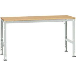 Manuflex Grundtisch UNIVERSAL Standard, Tischplatte Multiplex, 1750x800, lichtgrau