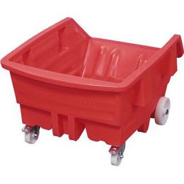 Kippwagen, Polyethylen, rot, B 1170 x T 1590 x H 1100 mm, 1000 l, Sch&uuml;ttkanth&ouml;he 670 mm, bis 250 kg