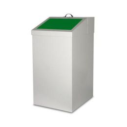 Wertstoffsammler, Volumen 54 l, mit Inneneimer, Stahl verzinkt, B 340 x T 380 x H 650 mm, gr&uuml;n