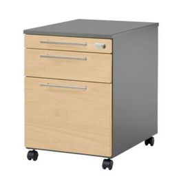 Sch&auml;fer Shop Sch&auml;fer Shop Select Rollcontainer Start Off 126, Utensilien-, H&auml;ngeregisterauszug, Schublade, abschlie&szlig;bar, B 432 x T 580 x H 595 mm, graphit/ahorn