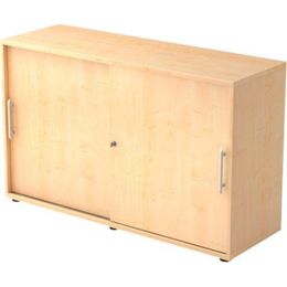 Schiebet&uuml;renschrank, 2 OH, B 1200 x T 400 x H 748 mm, Ahorn-Dekor