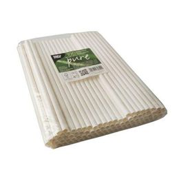 Trinkhalme Papstar Pure, f&uuml;r Shakes, Einweg, L 250 x &Oslash; 8 mm, aus FSC&reg;-zertifiziertem Papier, wei&szlig;, 100 St&uuml;ck