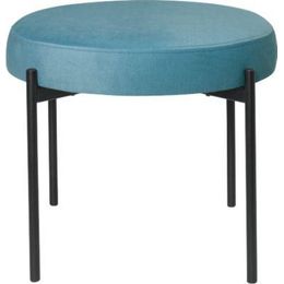 Sitzbank meet by Paperflow GAIA, rund, Stoffbezug blau, 4-Fu&szlig;gestell mattschwarz, B 575 x T 575 x H 455 mm