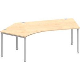 Sch&auml;fer Shop Sch&auml;fer Shop Genius Winkelschreibtisch MODENA FLEX 135&deg;, Ansatz links, Ahorn/wei&szlig;aluminium