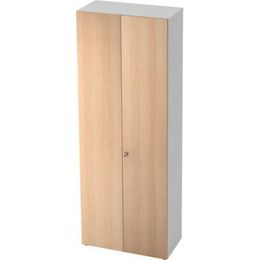 Aktenschrank TOPAS LINE, 6 Ordnerh&ouml;hen, B 800 mm, wei&szlig;/Eiche