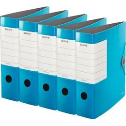 Leitz&reg; Qualit&auml;tsordner SOLID, DIN A4, R&uuml;ckenbreite 82 mm, 5 St&uuml;ck, hellblau
