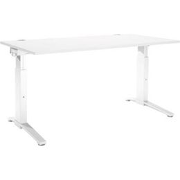 Sch&auml;fer Shop Sch&auml;fer Shop Genius Schreibtisch ERGOSTYLE S, manuell h&ouml;henverstellbar, Rechteck, C-Fu&szlig;, B 1600 x T 800 x H 675-895 mm, wei&szlig;/wei&szlig;