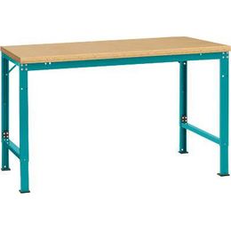 Manuflex Grundtisch UNIVERSAL Spezial, 1500 x 1000 mm, Multiplex natur, wasserblau