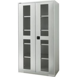 Sch&auml;fer Shop Sch&auml;fer Shop Genius Schwerlastschrank FS, Stahlblech, mit Sichtfenster, B 1055 x T 520 x H 1950 mm, 5 OH, lichtgrau, bis 1000 kg