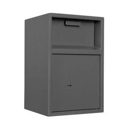 Desposittresor format Dinero 1, 14,6 l, T&uuml;ranschlag rechts, Doppelbartschloss, Einwurfklappe, B 290 x T 290 x H 450 mm, graphitgrau