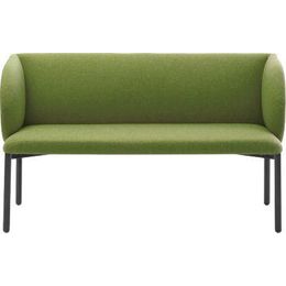 Sofa Leyform LIV, 2-Sitzer, rechteckig, B 1270 x T 620 x H 740 mm, mit Armlehnen & Gleitern, Stoffbezug, moosgr&uuml;n