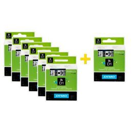 Dymo&reg; Schriftbandkassette 53713, 24 mm, wei&szlig;/schwarz, 6 + 1 GRATIS