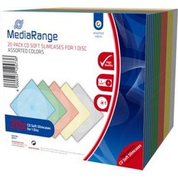 MediaRange CD/DVD-Leerh&uuml;lle, bruchsicher, farbig sortiert, Slimcase, 20 St&uuml;ck