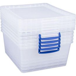 Really Useful Boxes Aufbewahrungsboxen, transparent, mit Deckel, 17,5L, 5 St&uuml;ck