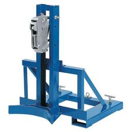 Fassheber ASECOS, als Stapleranbau, Stahl pulverbeschichtet, B 710 x T 890 x H 975 mm, f&uuml;r 1 Fass, Traglast 350 kg
