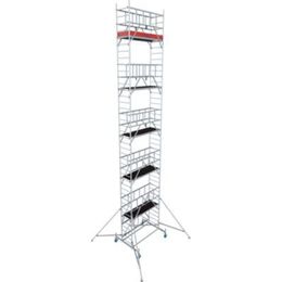 Alu-Faltger&uuml;st Krause ProTec XS, 200 kg/m&sup2;, gebremste Rollen, L 2000 x B 700 x H 11800 mm