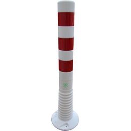 Sperrpfosten Temka Flexipfosten, TPE, selbstaufrichtend, retroreflektierend, H 750 mm, wei&szlig;/rot