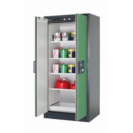 Sicherheitsschrank Typ 90 ASECOS Q-CLASSIC-90, Fl&uuml;gelt&uuml;ren, Front Resedagr&uuml;n, B 893 x T 615 x H 1953 mm