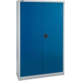 Sch&auml;fer Shop Sch&auml;fer Shop Select Materialschrank MSI 2512, 5 Ordnerh&ouml;hen, 4 Zwischenb&ouml;den, Zylinderschloss, B 1200 x T 500 x H 1935 mm, lichtgrau/enzianblau