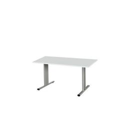 Sch&auml;fer Shop Sch&auml;fer Shop Select Besprechungstisch Planova Basic, Rechteck, T-Fu&szlig;, B 1400 x T 800 x H 717 mm, lichtgrau/wei&szlig;aluminium RAL 9006