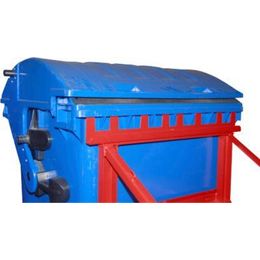 Bauer M&uuml;lltonnen-Heber MH-II, mit Gummianschlag, f&uuml;r 2x 80- bis 360-L-MGB und 1x 1100-L-MGB, L 1030 x B 1070H 680 mm, lackiert, feuerrot RAL 3000