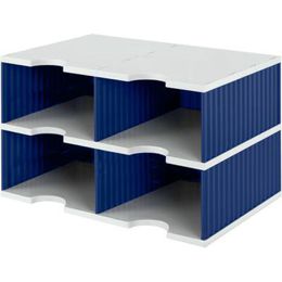 Styro&reg; Sortierstation Styrodoc Jumbo, DIN C4, 2 Etagen/2-reihig/4 F&auml;cher, blau