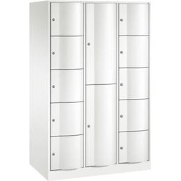 C+P Kombi-Schlie&szlig;fachschrank Resisto, 3 Abteile, 12 F&auml;cher, B 1148 x T 640 x H 1950 mm, Verkehrswei&szlig;