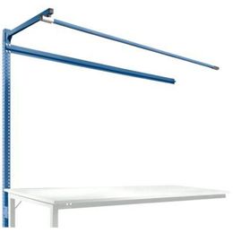 Manuflex Aufbauportal m. Ausleger, Ansatztisch STANDARD Arbeitstisch/Werkbank UNIVERSAL/PROFI, 2000 mm, brillantblau