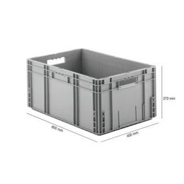 Sch&auml;fer Shop Euro Box Serie MF 6270, aus PP, Inhalt 52 L, Durchfassgriff, grau