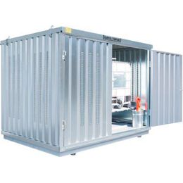 Gefahrstoffcontainer S&auml;bu SAFE TANK 1000 KTC, f&uuml;r 2 x 1000 l IBC, passive Lagerung, mit L&uuml;ftungskiemen, Auffangwanne & Gitterrost, B 3050 &times; T 2170 &times; H 2310 mm