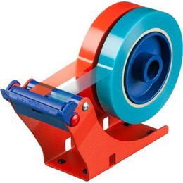 Tesa&reg; Tischabroller 6012, f&uuml;r 2 Rollen bis &Oslash; 145 x B 25-50 mm, Messerabdeckung, L 175 x B 67 x H 130 mm, Metall, rot-blau