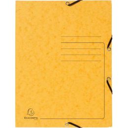 Exacompta Sammelmappe, DIN A4, mit Gummizug, 3 Klappen, beschriftbar, Colorspan-Karton, 355 g/m&sup2;, gelb