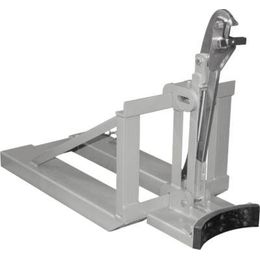Bauer Fasslifter RS-I/91, f&uuml;r Stapler, 1 x 200/220-l-F&auml;sser, L 1295 x B 585 x H 925 mm, bis 800 kg, Stahl, Mausgrau