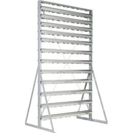 St&auml;nderregal, 2-seitig best&uuml;ckbar, 13 Reihen, ohne Sichtlagerk&auml;sten, B 1145 x T 800 x H 1950 mm, Stahl, anthrazitgrau RAL 7016