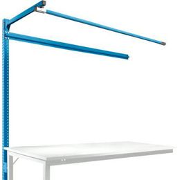 Manuflex Aufbauportal m. Ausleger, Ansatztisch STANDARD Arbeitstisch/Werkbank UNIVERSAL/PROFI, 1750 mm, lichtblau