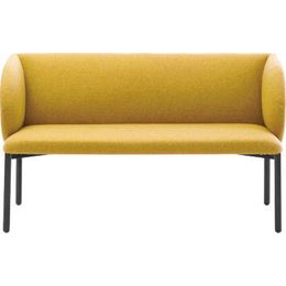 Sofa Leyform LIV, 2-Sitzer, rechteckig, B 1270 x T 620 x H 740 mm, mit Armlehnen & Gleitern, Stoffbezug, gelb