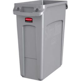 Rubbermaid Abfallbeh&auml;lter Slim Jim&reg;, Kunststoff, Fassungsverm&ouml;gen 60 Liter, grau
