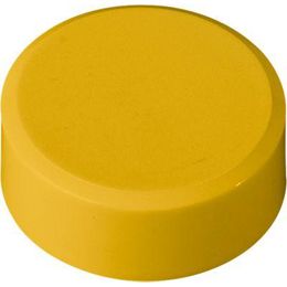 Rundmagnete Maul, Kunststoff & Metall, Feinstruktur, Haftkraft 2 kg, &oslash; 33 x 14 mm, gelb, 20 St&uuml;ck
