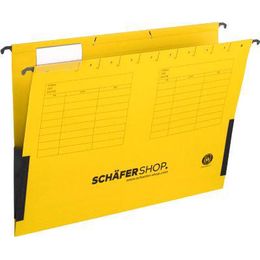 Sch&auml;fer Shop Sch&auml;fer Shop Select H&auml;ngetasche, DIN A4, seitliche Leinenfr&ouml;sche, gelb, 25 St&uuml;ck
