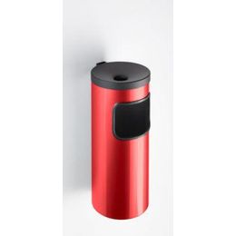 Kombi-Ascher, Abfall-Volumen von 5,6 l, flammenhemmend, Kippvorrichtung, inkl. Montagematerial, &Oslash; 180 x H 400 mm, Metall, rot