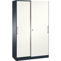 Schiebet&uuml;renschrank ASISTO C 3000, 5 Ordnerh&ouml;hen, abschlie&szlig;bar, Breite 1200 mm, anthrazit/wei&szlig;