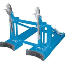 Bauer Fasslifter RS-II/91, f&uuml;r Stapler, 2 x 200/220-l-F&auml;sser, L 1185 x B 940 x H 925 mm, bis 1600 kg, Stahl, Lichtblau
