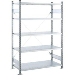Sch&auml;fer Shop SSI Sch&auml;fer Steckboden-Fachregal VSR3000, Grundregal, 5 B&ouml;den, Feldlast 750 kg, B 1282 x T 600 x H 1910 mm, Stahl verzinkt